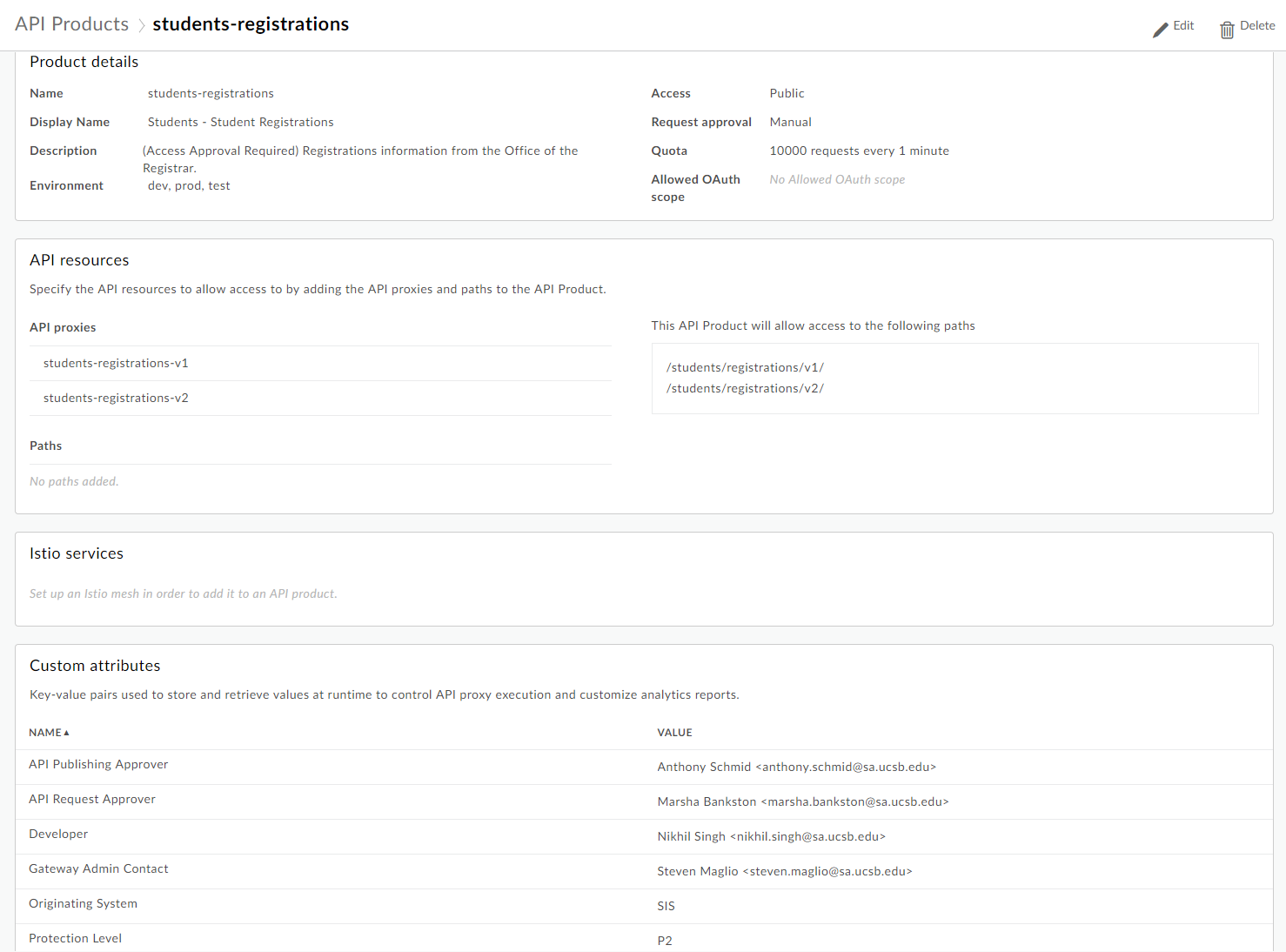 Create An API Product UCSB API Developer Portal