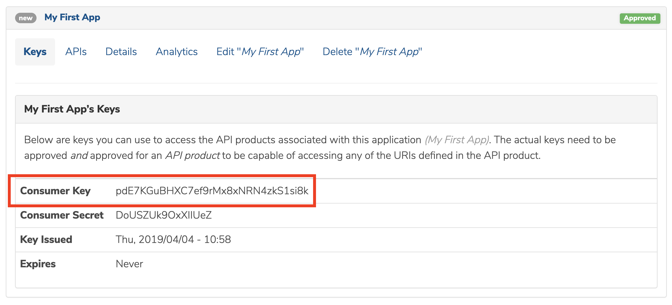 Security API Key Consumer Key UCSB API Developer Portal
